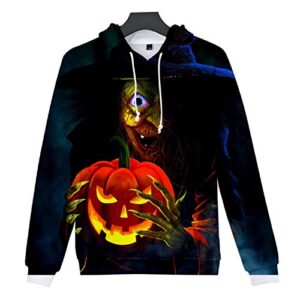 fapizi unisex realistic 3d print casual halloween costume pullover hooded hoodies tops sweatshirt with pocket