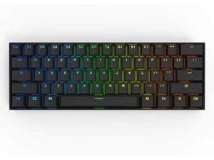 corn anne pro 2 61keys mechanical gaming keyboard 60% true rgb backlit - wired/wireless bluetooth 5.0 pbt type-c up to 8 hours extended battery life, full keys programmable (gateron brown, black)