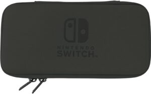 nintendo switch lite slim tough pouch (black) by hori - officially licensed by nintendo