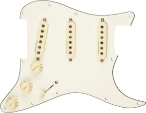 fender hot noiseless prewired stratocaster pickguard - 3-ply white