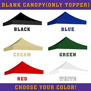 bannerbuzz blank canopy tent, only topper, 420 denier oxford polyester fabric, 325 gsm, velcro topper attachment (10' x 10', black)