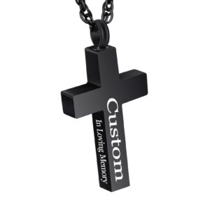 xiuda personalized cremation cross necklace for ashes cross urns jewelry locket pendant ashes holder stainless steel memorial cremation jewelry for men women