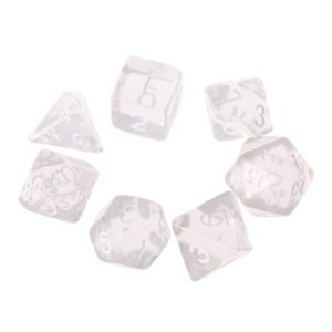 7pack of transparent color d4 d6 d8 d10 d12 d20 polyhedral dice for dungeons and dragons dnd rpg table games p