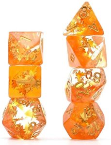 four seasons dice autumn dice dnd for dungeons and dragons(d&d) role playing game(rpg) mtg pathfinder table game dice (fall dice)