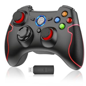 easysmx ps3 gaming controller, wireless 2.4g gamepads with vibration fire button range up to 10m support pc (windows xp/7/8/10), playstation 3, android, tv box portable gaming joystick