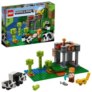 lego 21158 minecraft the panda nursery building set with alex & animal figures, toys for boys and girls 7 plus years old