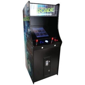 creative arcades full size stand-up commercial grade arcade machine | 2 player | 412 games | 22" lcd screen | 2 sanwa joysticks | trackball | 2 stools included | 3 year warranty