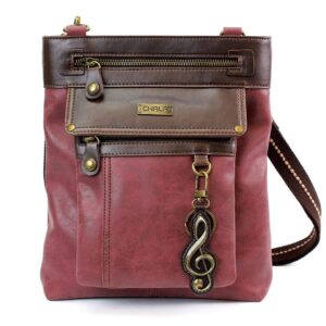 chala handbags cleff note 3-in-1 gemini crossbody handbag purse (burgundy)