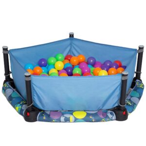 eezy peezy 3 in 1 folding ball pit and bouncer - ball pit tent and trampoline with handle - ages 10 months to 5 years