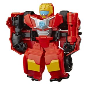 transformers playskool heroes rescue bots academy hot shot converting toy robot, 6-inch collectible action figure toy for kids ages 3 and up