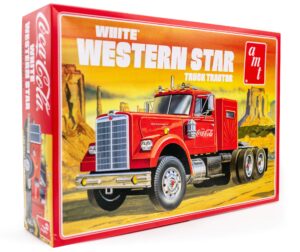 amt white western star semi tractor (coca cola) 1:25 scale model kit