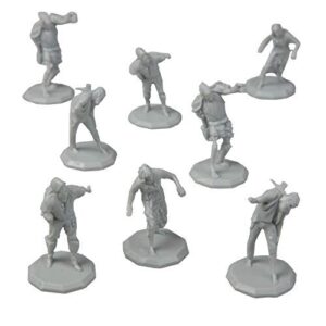 fantasy zombie mini figures – 8 unpainted unique designs – 1" hex-sized, compatible with dnd, pathfinder & tabletop rpgs – realistic, sculpts for spooky games & campaigns, house party, gift