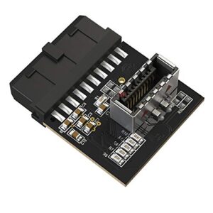 linkup - [active chip] usb 3.0 (3.2 gen 1) internal idc 20 pin motherboard header to a-key (type-e) 20 pin female converter for type c panel mount adapter