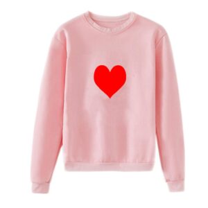 jflyou unisex men women cute printed printed long sleeve sweatshirt pullover fleece for couples(pink1,xxxl)