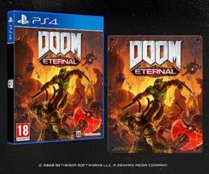 doom eternal with steel poster (exclusive to amazon.co.uk) (ps4)