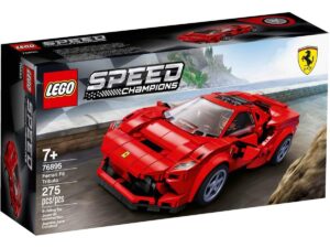 lego speed champions 76895 ferrari f8 tributo toy cars for kids, building kit featuring minifigure (275 pieces)