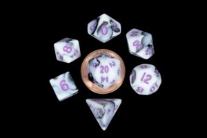 metallic dice games 7-set mini: mbl w/pu numbers