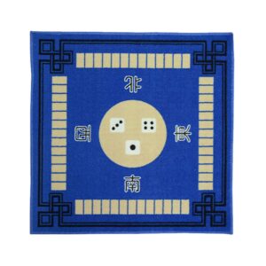 exclen universal mahjong/paigow/card table cover, slip resistant mat 31" x 31" (78cm x 78cm) (blue)