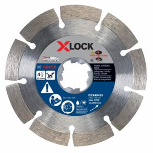 bosch dbx4541s 4-1/2 in. x-lock segmented rim diamond blade compatible with 7/8 in. arbor for application in pavers, soft brick, block