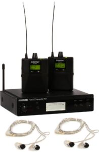 shure psm300 p3tra215twp pro wireless in-ear personal monitor system with se215-cl earphones, twinpack - h20 band