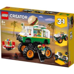 lego creator 3in1 monster burger truck 31104 building kit, cool buildable toy for kids (499 pieces)