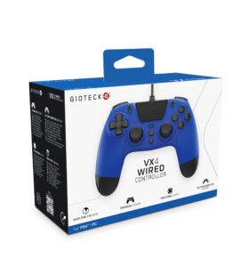 gioteck vx4 wired blue controller (ps4 & pc) (ps4)