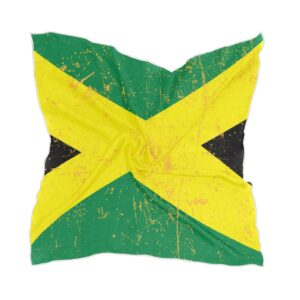 xuwu women's fashion silk scarf jamaica flag jamaican tropical square satin headscarf neck scarf head hair wraps