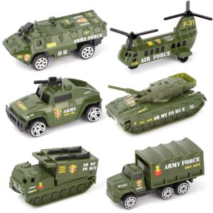 diecast military vehicles army toy mini pocket size play models truck tanks helicopter for kids boys age 3 4 5,pack of 6