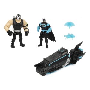 dc comics batman moto-tank vehicle with 4-inch bane action figure and exclusive batman action figure, kids toys for boys