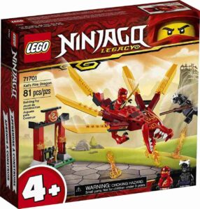 lego ninjago legacy kai’s fire dragon 71701 dragon toy figure building kit (81 pieces)