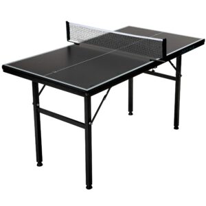 franklin sports mid-sized table tennis table - optimum mid-size table - perfect for kids or smaller rooms - easy assembly - pro quality - 53" x 29.5", blue/white