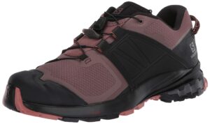 salomon xaild trail running shoes for women, peppercorn/black/cedar wood, 6.5