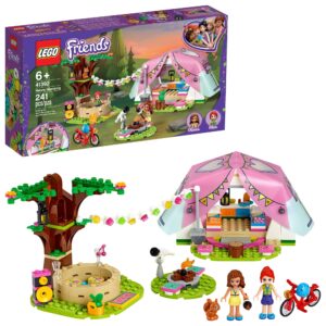 lego friends nature glamping 41392 building kit; includes friends mia, a mini-doll tent and a toy bicycle (241 pieces)