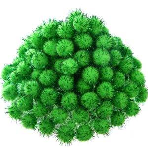 shappy 500 pieces christmas glitter pompoms 1 inch fuzzy pom poms arts crafts making balls for hobby supplies craft diy party decoration (white)