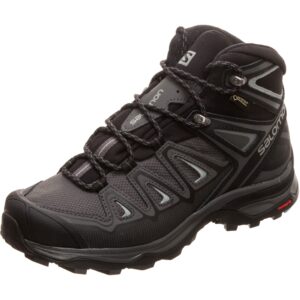 salomon x ultra mid 3 aero hiking boots for women, shadow/urban chic/bleached sand, 5