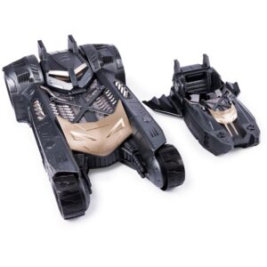 dc comics spin master batman batmobile and batboat 2-in-1 transforming vehicle, for use 4-inch action figures, kids toys for boys