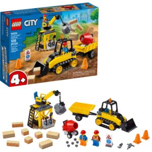 lego city construction bulldozer 60252 toy construction set, cool building set for kids (126 pieces)