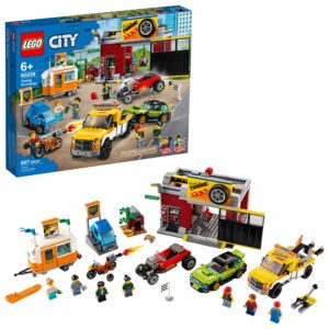 lego city toy car garage 60258, cool building set for kids (897 pieces)