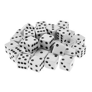 handy basics 100 pack standard game dice 16mm (white)