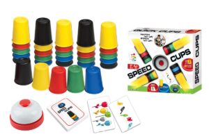 landor quick cups, quick cups games for kids,classic stacking cup game for kids flying stack cup parent-child interactive game with 24 picture cards, 30 cups