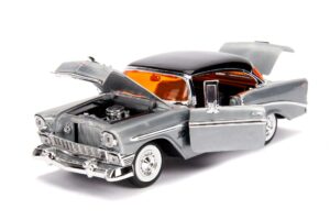 jada toys diecast vehicle 1: 24 jada 20 - showroom floor - '56 bel air, bare metal