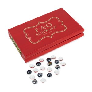 fao schwarz mancala game with folding wood board, strategy game, for adults and kids ages 6 and up