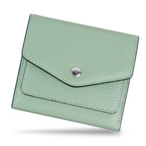 yaluxe women's small wallet rfid blocking billfold genuine leather snap pocket ladies mini coin purse