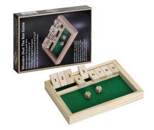 win sports wooden shut the box game - dice game 2 player,board game,classics tabletop version,popular pub game,math,travel for kids #9