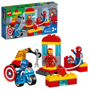 lego duplo super heroes lab 10921 marvel avengers superheroes construction toy and educational playset for toddlers (29 pieces)