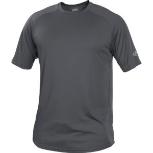 rawlings | men's crew neck tech short sleeve shirt | graphite | adult large