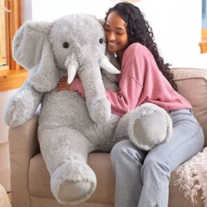 vermont teddy bear giant elephant stuffed animal - 4 foot big stuffed elephant plush from giant cuddle collection - collectible plushies for kids & adults - crafted in the usa