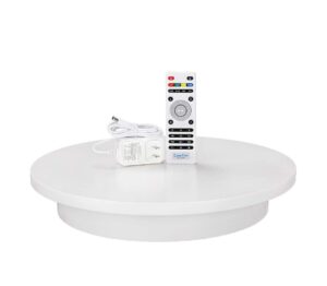 comxim professional 360 degree photography turntable for product photography, 15.8in(40cm) diameter,automatic remote control angle,speed,direction, various rotation mode (white)