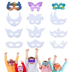 diy mardi gras mask masquerade mask for kids graffiti paper masks party favors dress up masks party supplies with 12 types for jungle safari theme family birthday party cosplay halloween party