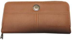 stone mountain leather double zip around leather checkbook wallet nubuck